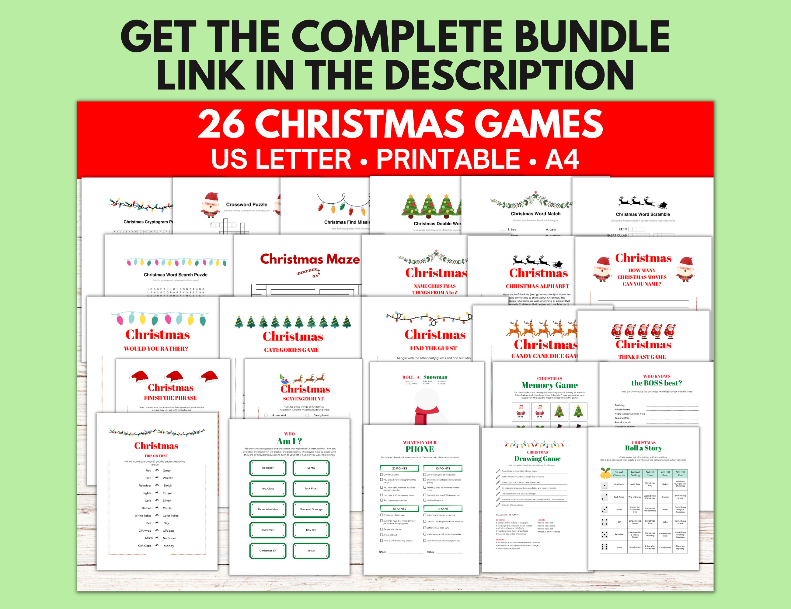 Christmas Drawing Game, Christmas Party Game, Printable Christmas Games ...