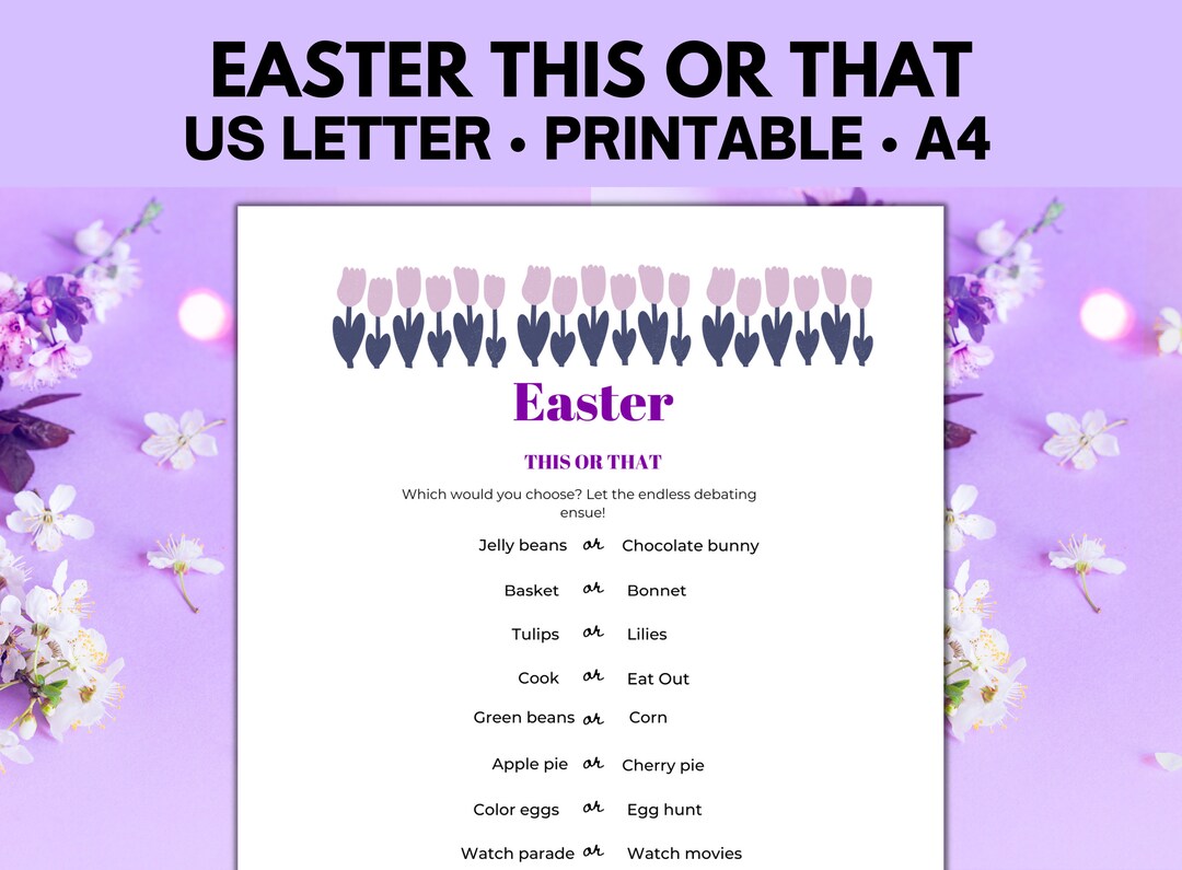 Easter This or That Game, Printable Easter Games for Kids and Adults ...