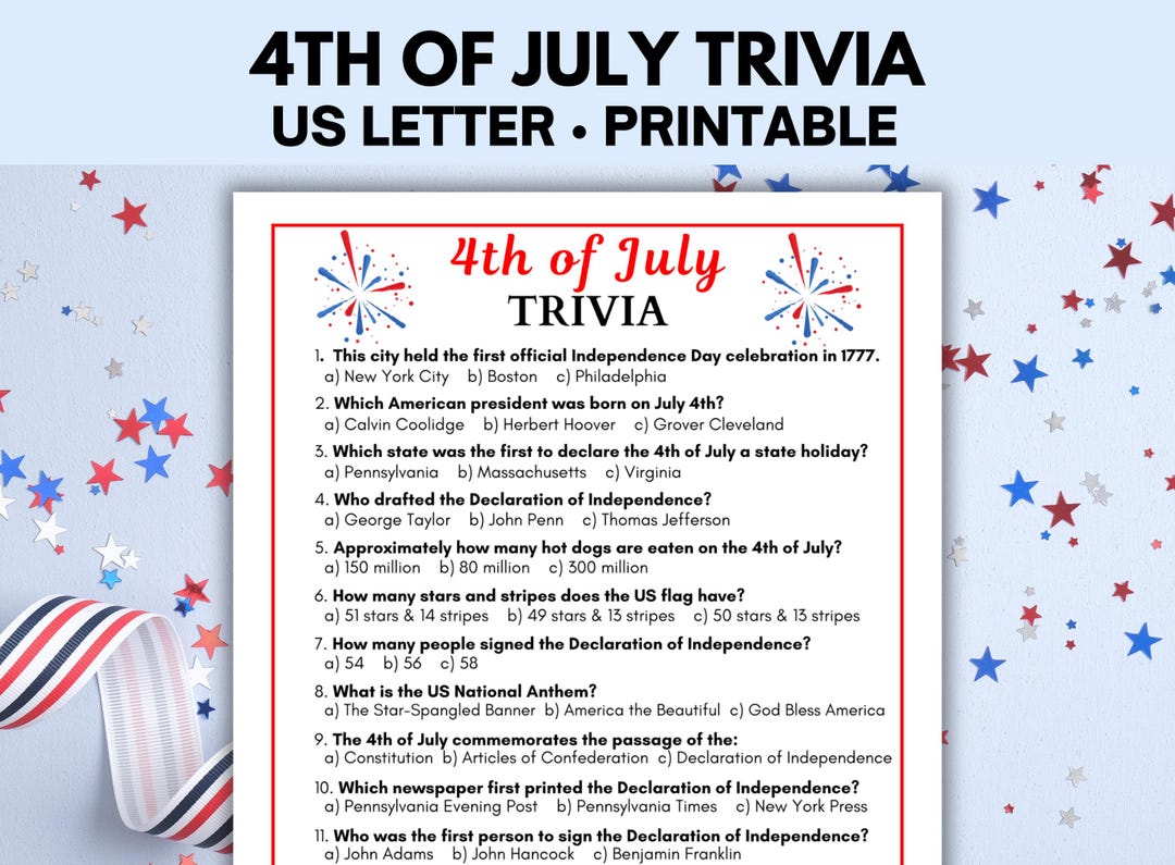 4th of July Trivia, 4th of July Games, 4th of July Quiz, Fourth of July ...