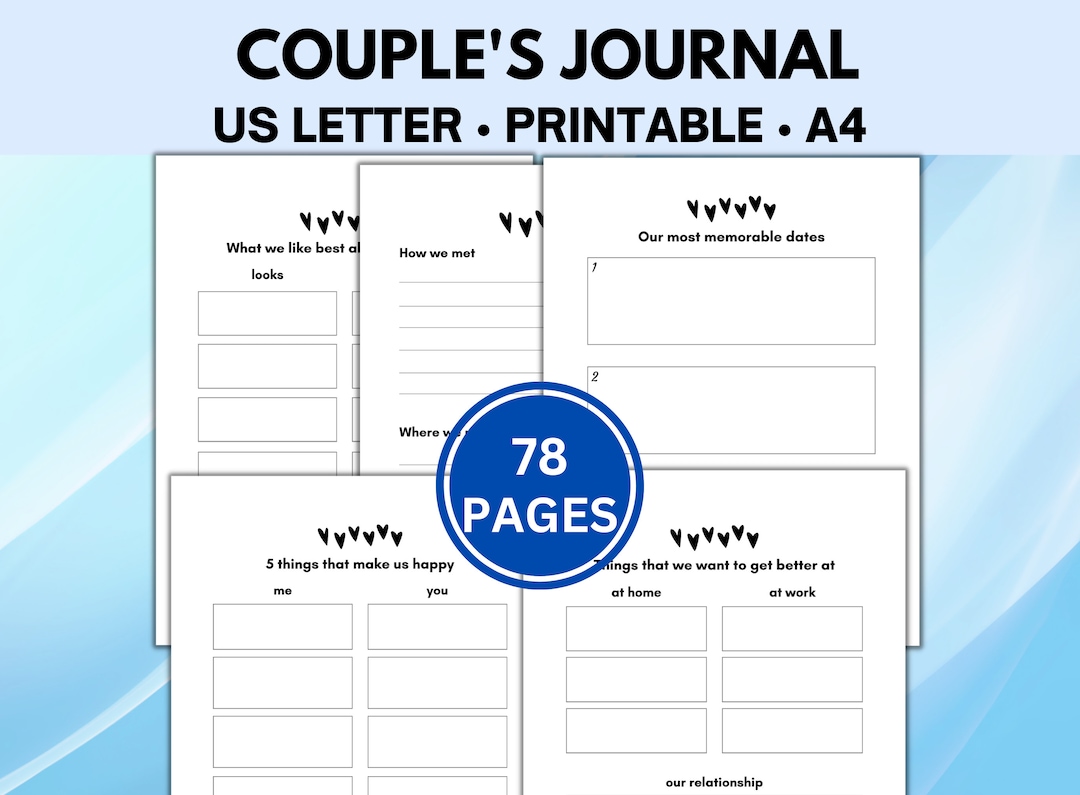 Couple's Journal, Anniversary Journal and Couple Questions ...