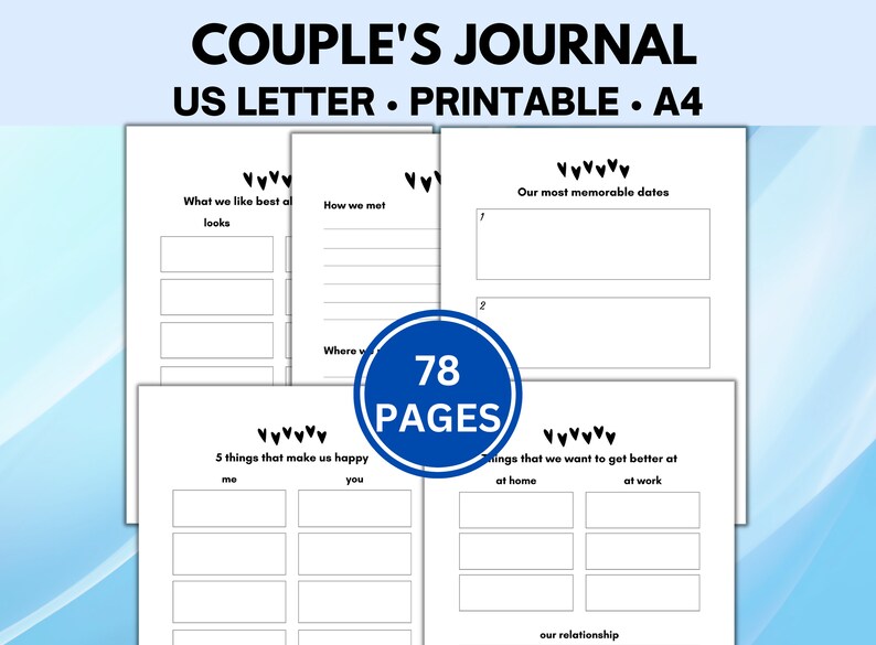 Couple's Journal, Anniversary Journal and Couple Questions ...