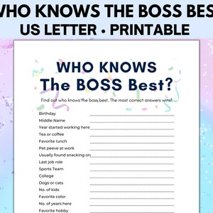 Who Knows the Boss Best, How Well Do You Know, Office Party Games, Team ...