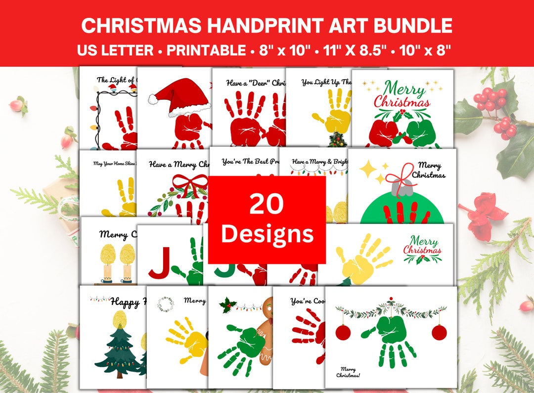 Christmas Handprint Art, Holiday Handprint, Fingerprint Art, Handprint ...