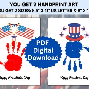 Presidents' Day Handprint Craft, Presidents' Day Activity, Handprint ...