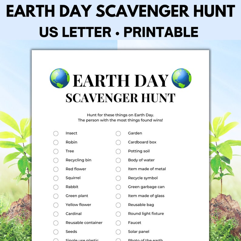 Earth Day Scavenger Hunt, Earth Day Printable, Earth Day Activities ...
