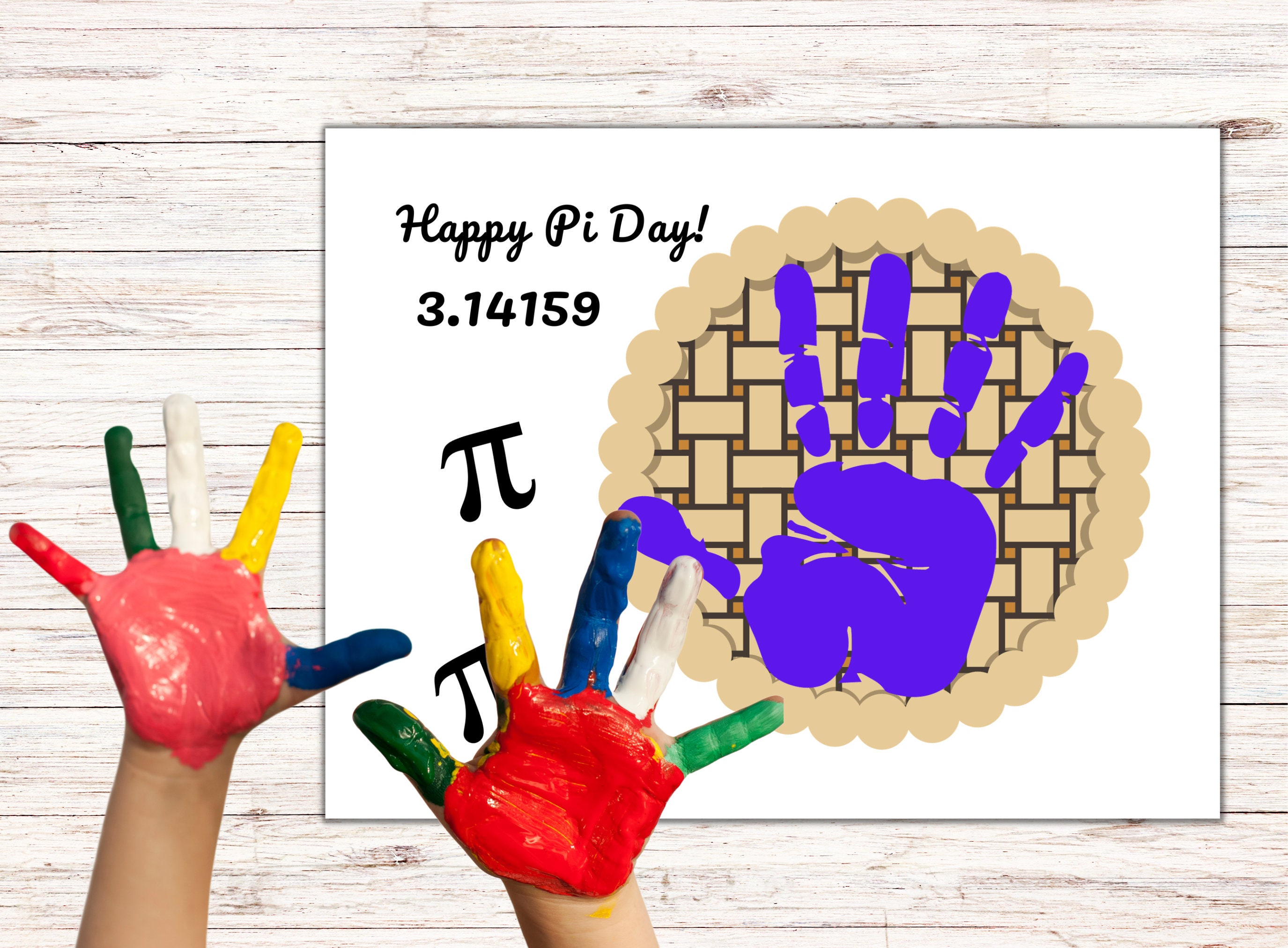 Pi Day Handprint Art, Fingerprint Art, Pi Day Handprint Signs, Pi ...