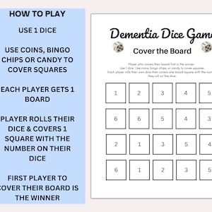 Dementia Dice Game, Candy Dice Game, Dice Game Printable, Ice Breaker ...