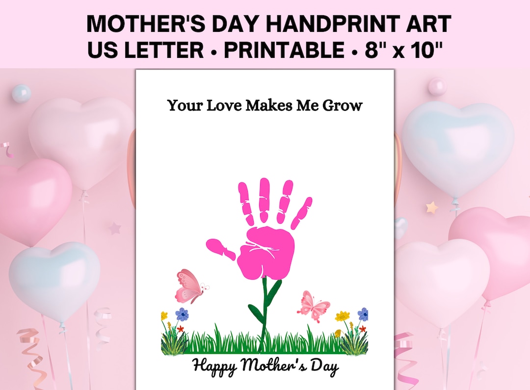 Mother's Day Handprint Printable, Mom Handprint Craft, Handprint Mother ...