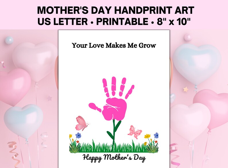 Mother's Day Handprint Printable, Mom Handprint Craft, Handprint Mother ...