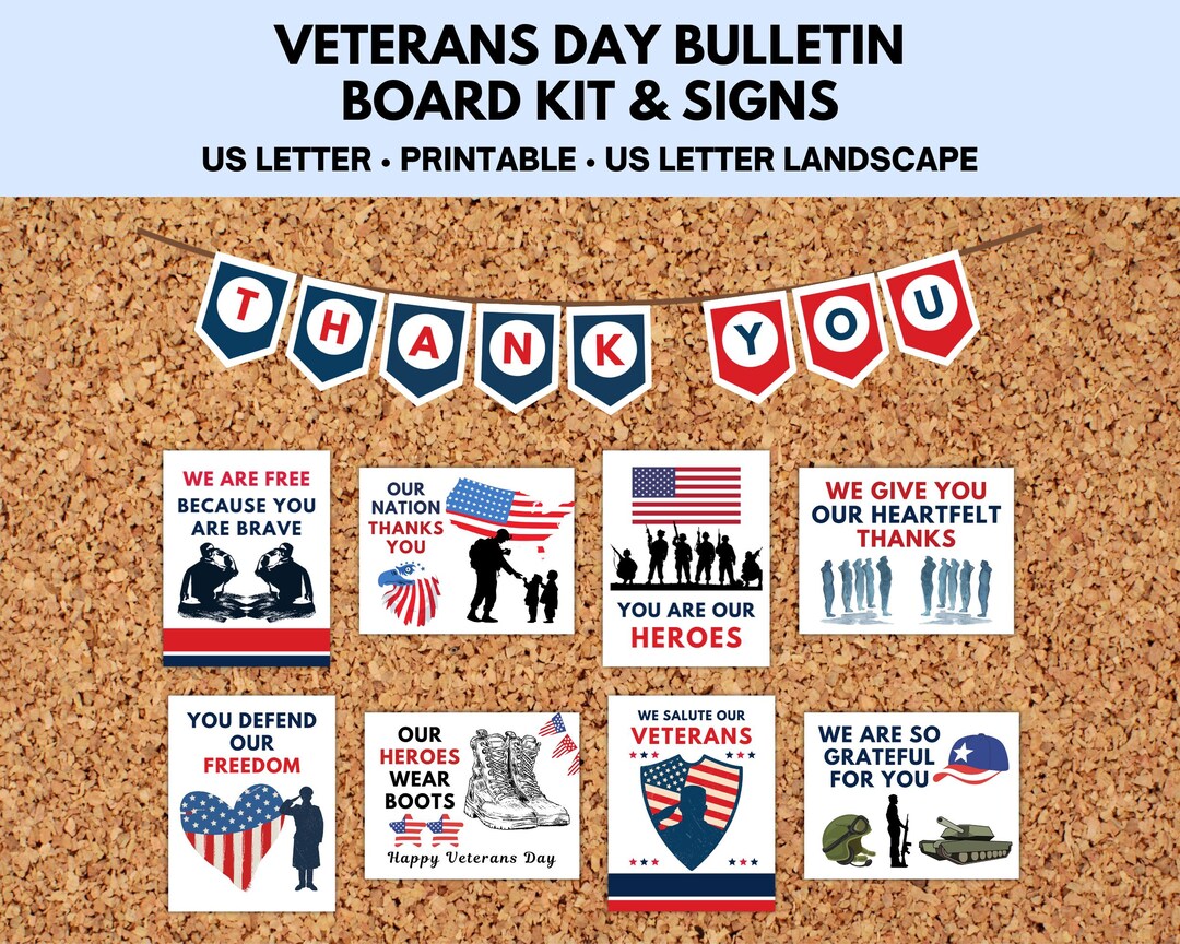 Veterans Day Bulletin Board Kit for Teachers, School, Work and Home ...