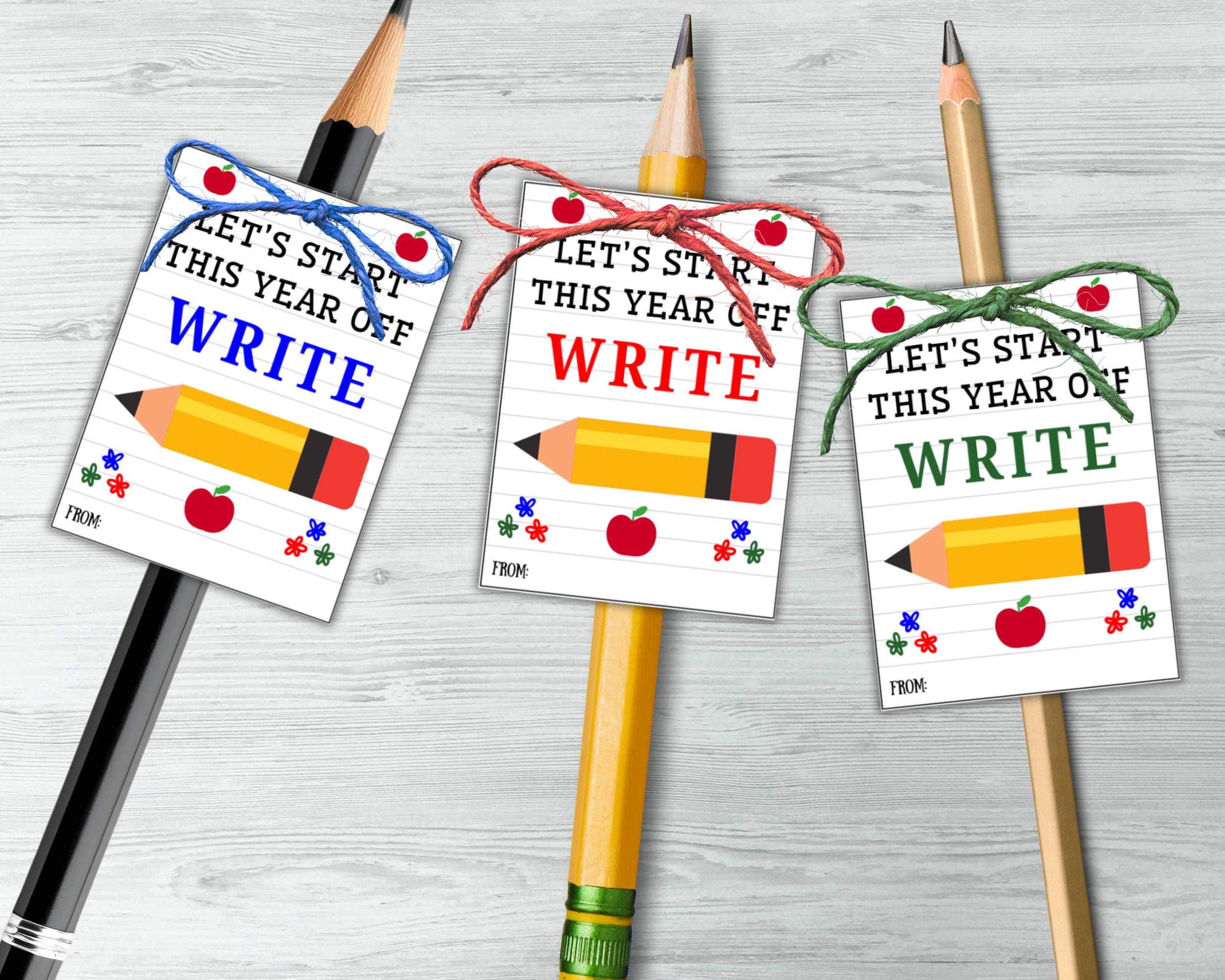 Back to School Pencil Gift Tag for First Day of School and Open House ...