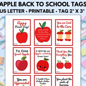 Apple Teacher Tag, First Day of School and Back to School Teacher Gift ...