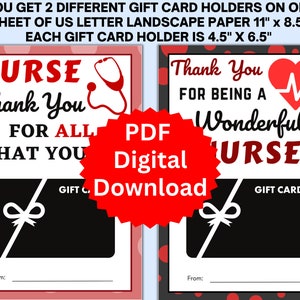 Nurse Gift Card Holder for Appreciation and Nurses Week, Nurse Co ...