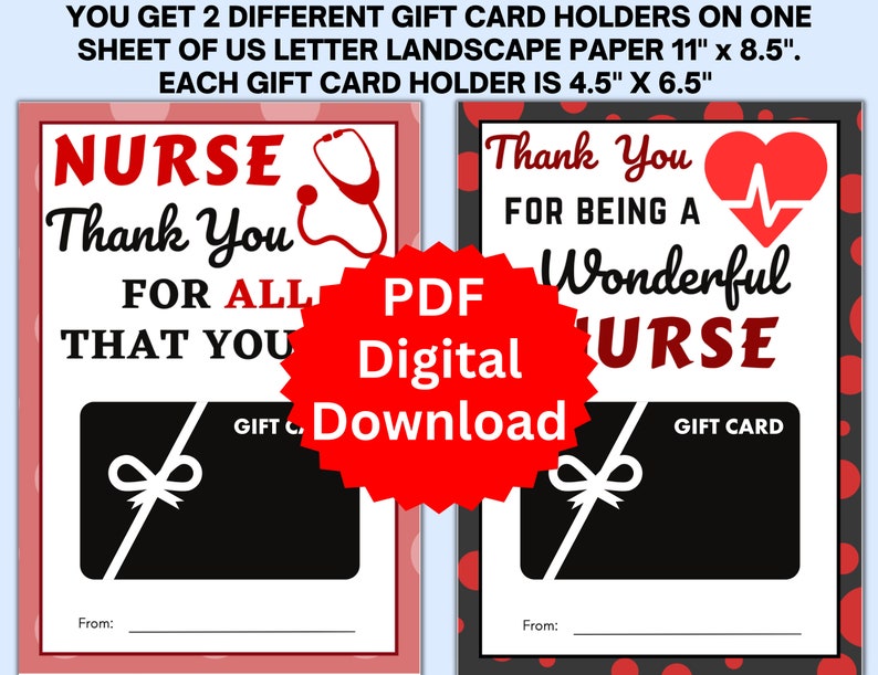 Nurse Gift Card Holder for Appreciation and Nurses Week, Nurse Co ...
