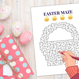 Easter Basket Maze Printable Easter Games - Etsy