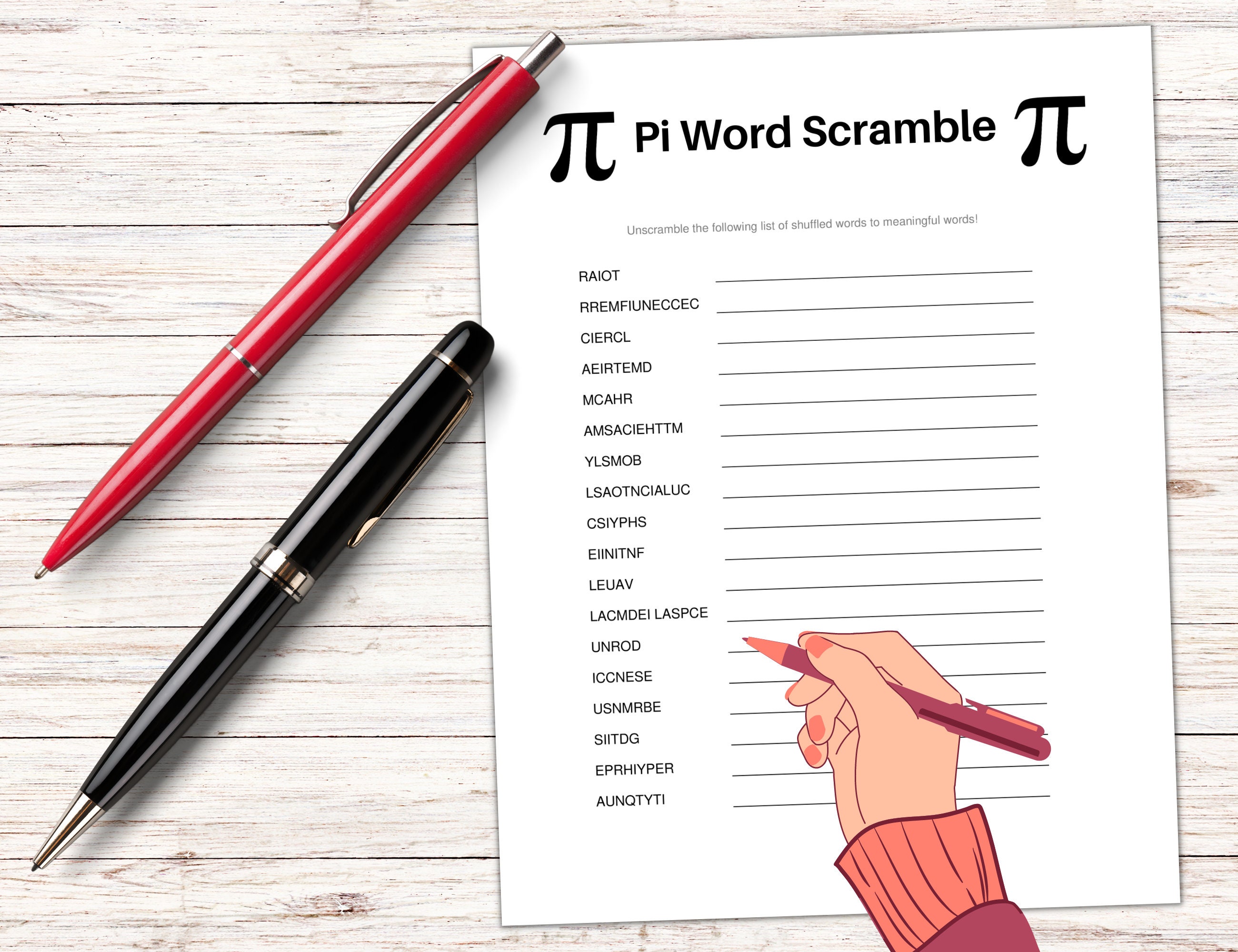 Pi Word Scramble Game, Pi Day Games, Pi Day Party, Math Teacher Pi ...