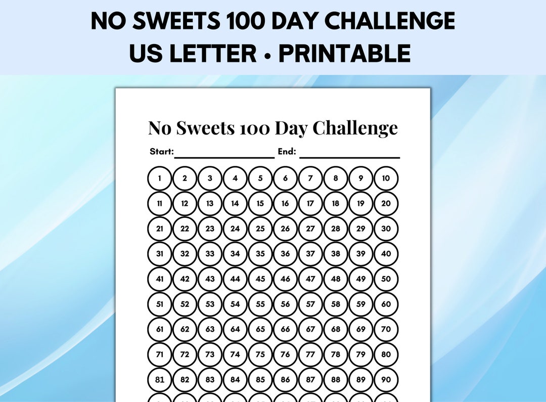 No Sweets 100 Days Challenge, No Sweets Challenge, No Sugar Challenge ...