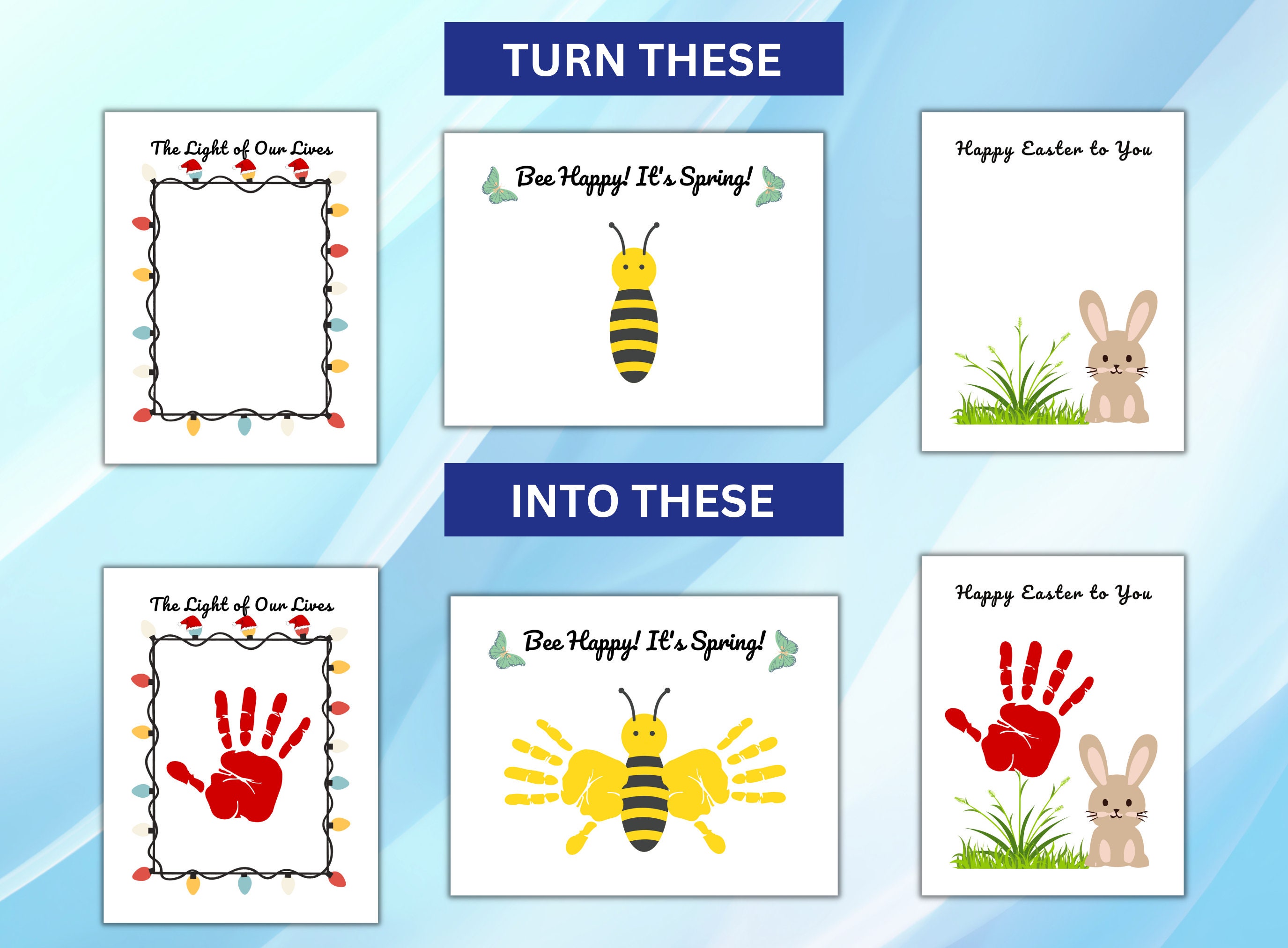 90 Mega Handprint Art Bundle for Kids and Toddlers, Handprint Craft for ...