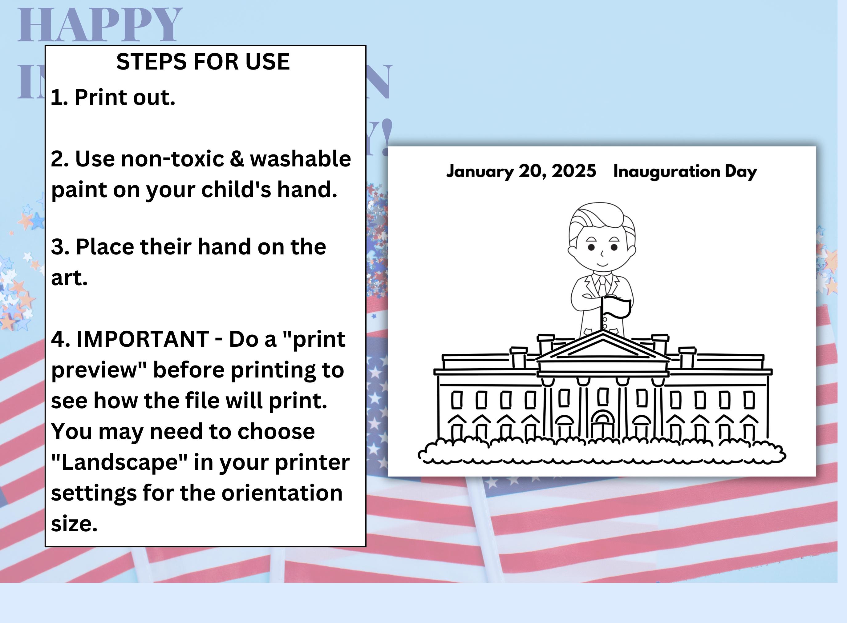 Inauguration Day Handprint Art, Fingerprint Art, Kids and Toddlers ...