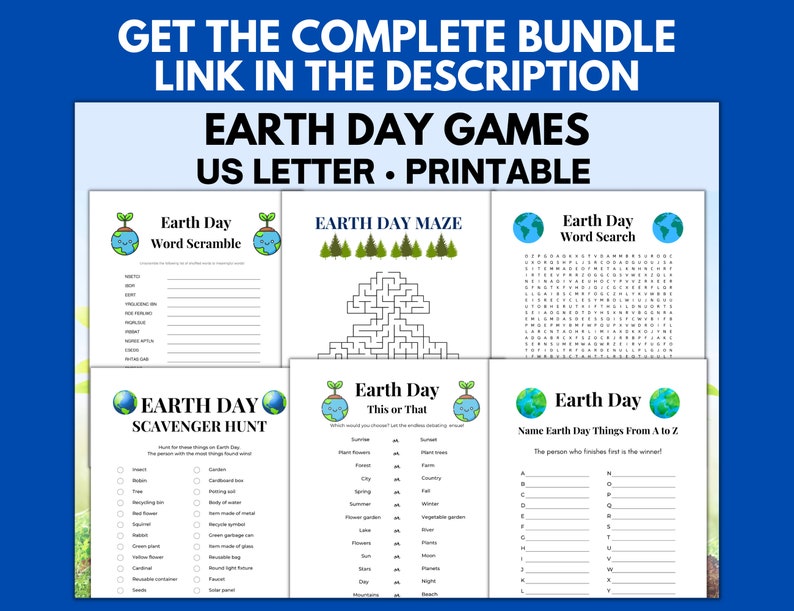 Earth Day Word Scramble Game, Earth Day Printable, Earth Day Activities ...