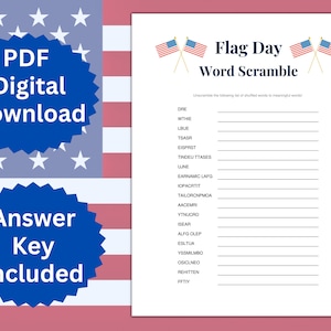 Flag Day Word Scramble, Flag Day Printable, Flag Day Activities, Flag ...