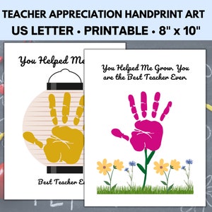 Handprint Art for Kids and Toddlers, Teacher Appreciation Handprint ...