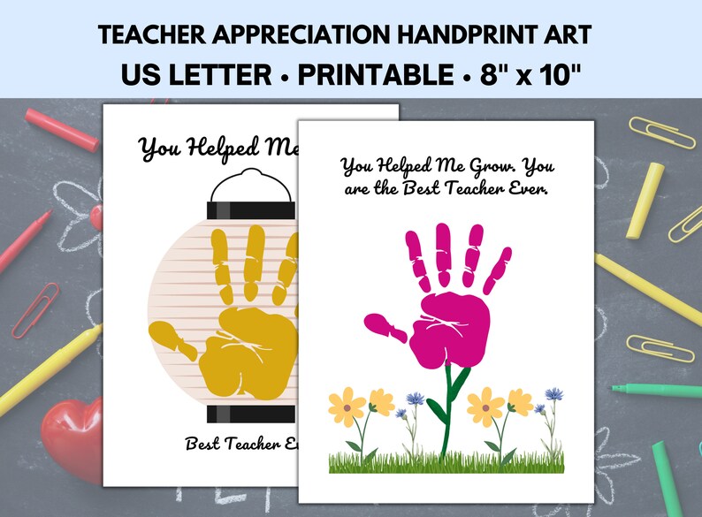 Handprint Art for Kids and Toddlers, Teacher Appreciation Handprint ...