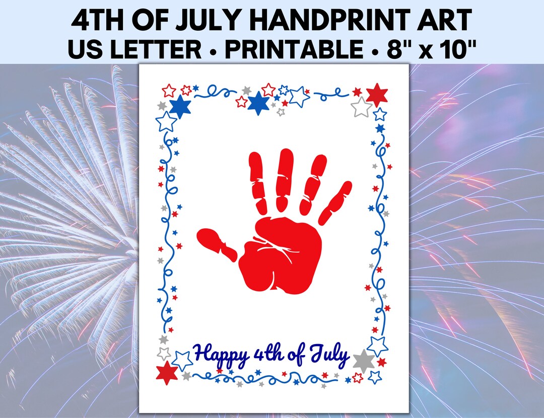 4th of July Handprint Art, Handprint Keepsake, 4th of July Activity ...
