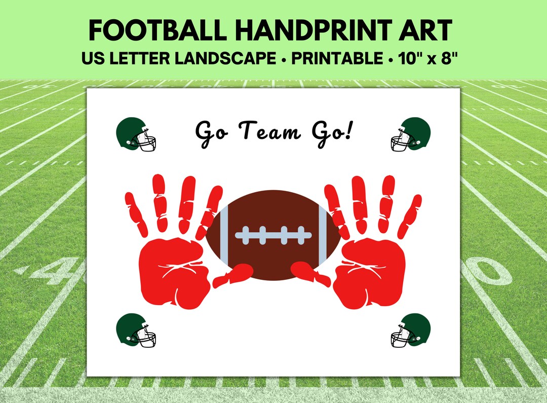 Football Handprint Art, Fingerprint Art, Football Handprint Signs ...