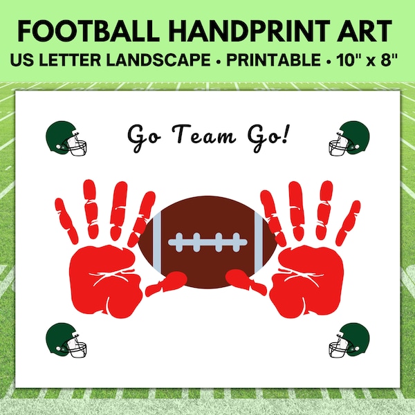 Football Handprint Art - Etsy