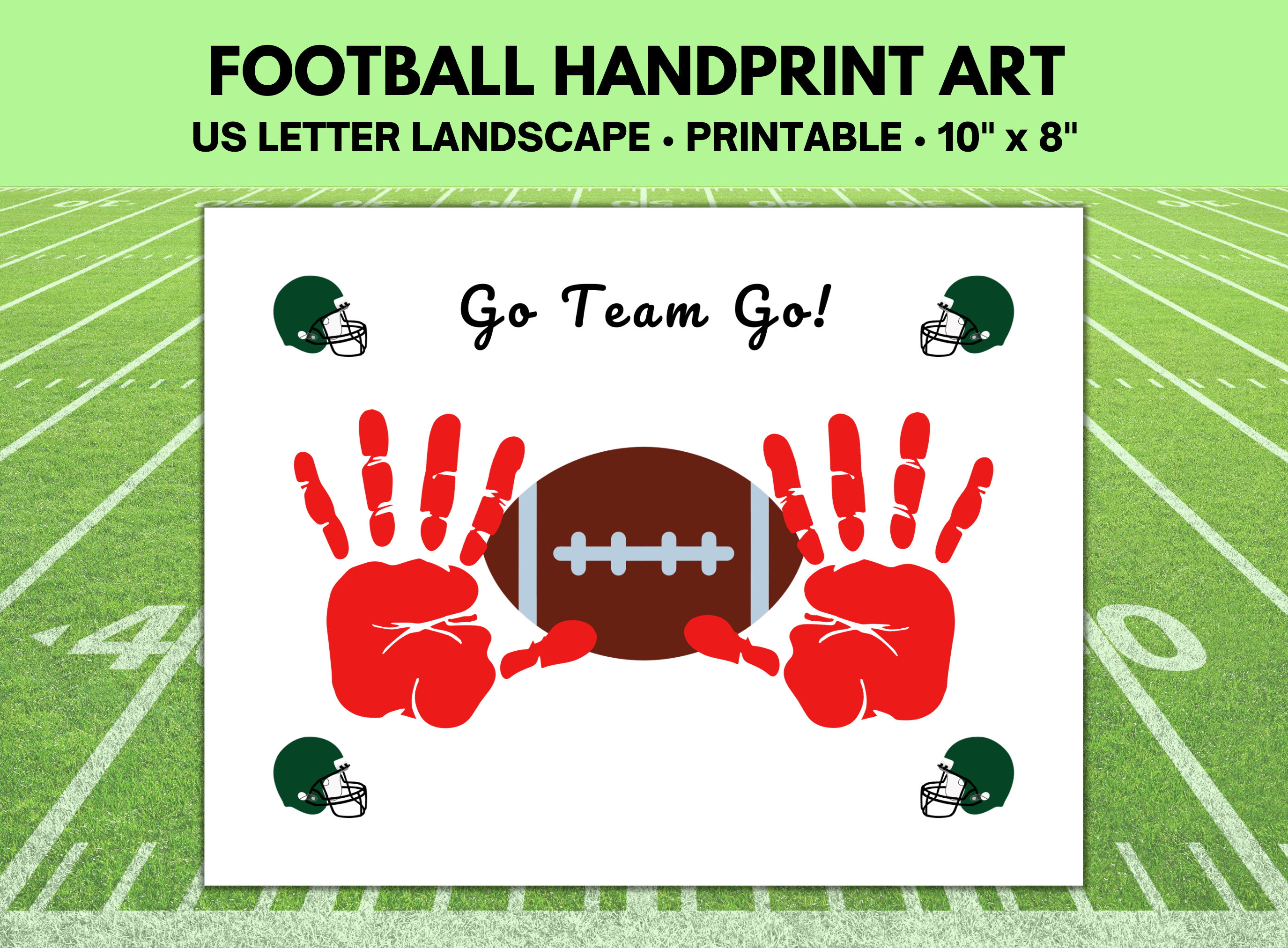 Football Handprint Art, Fingerprint Art, Football Handprint Signs ...
