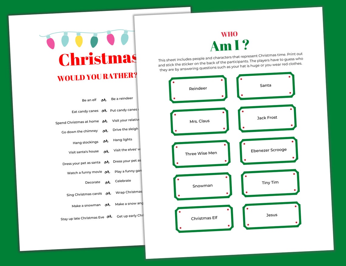 Christmas Game Bundle, Printable Christmas Games, Christmas Word Games ...