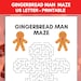 Gingerbread Man Maze, Maze Printables, Gingerbread Day Games, Printable ...