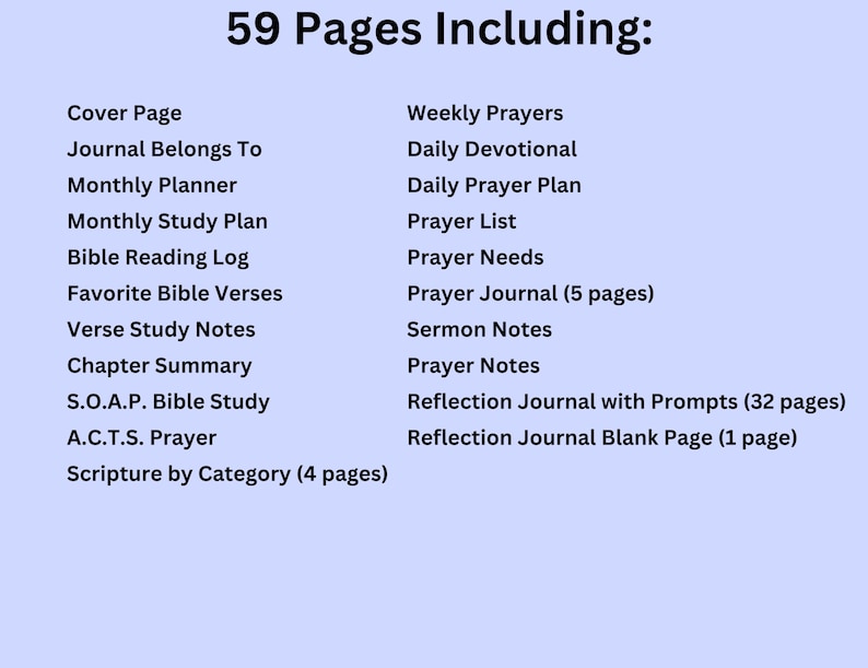 Prayer Journal Printable, Bible Study Journal and Planner, Prayer ...