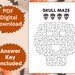 Skull Maze, Printable Halloween Maze, Halloween Activities and Games ...