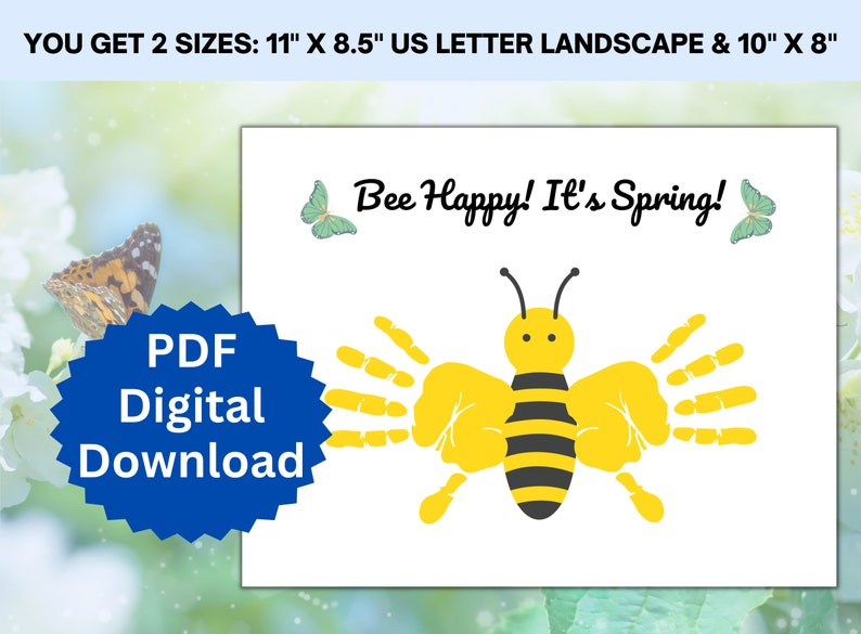Spring Handprint Art, Fingerprint Art, Bee Handprint Craft, Toddler ...