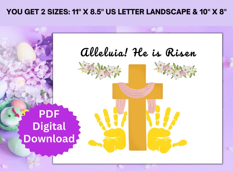 Easter Handprint Art, Lent Handprint Art, Fingerprint Art, Handprint ...