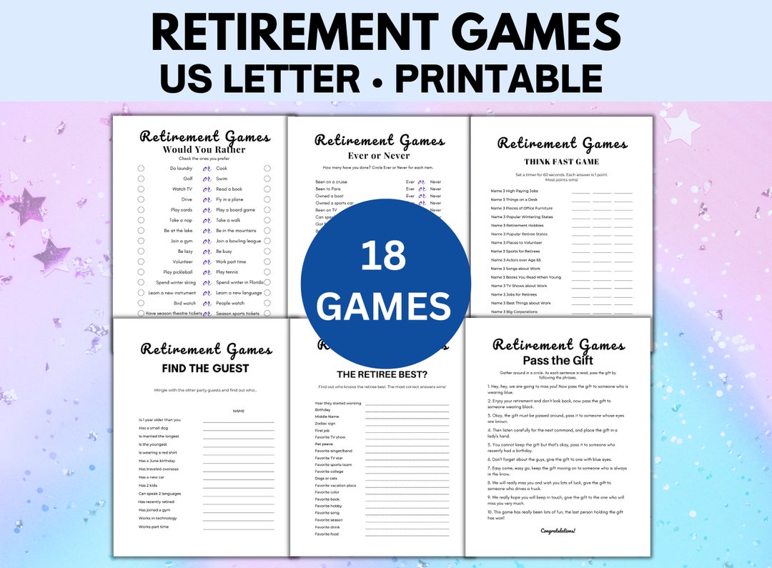 Retirement Games, Retiree Games, Retirement Wishes, Ice Breaker Games ...