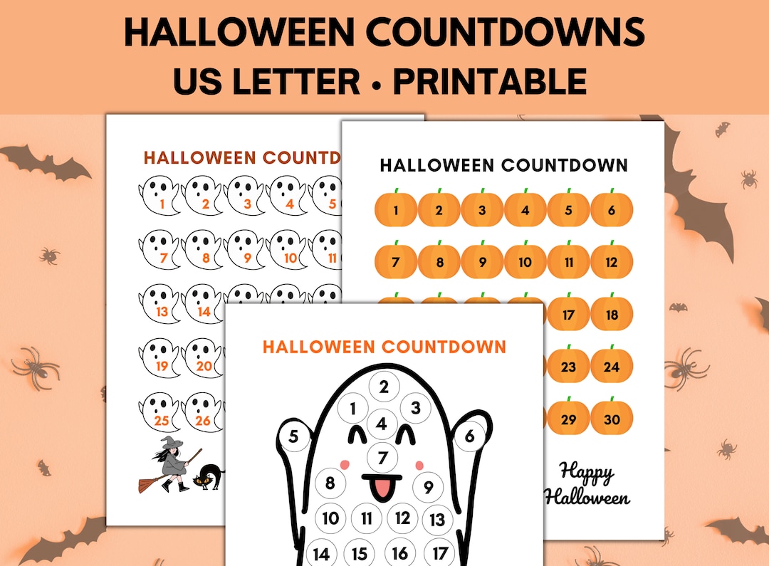 Halloween Countdown Calendar Printable Halloween Activity - Etsy
