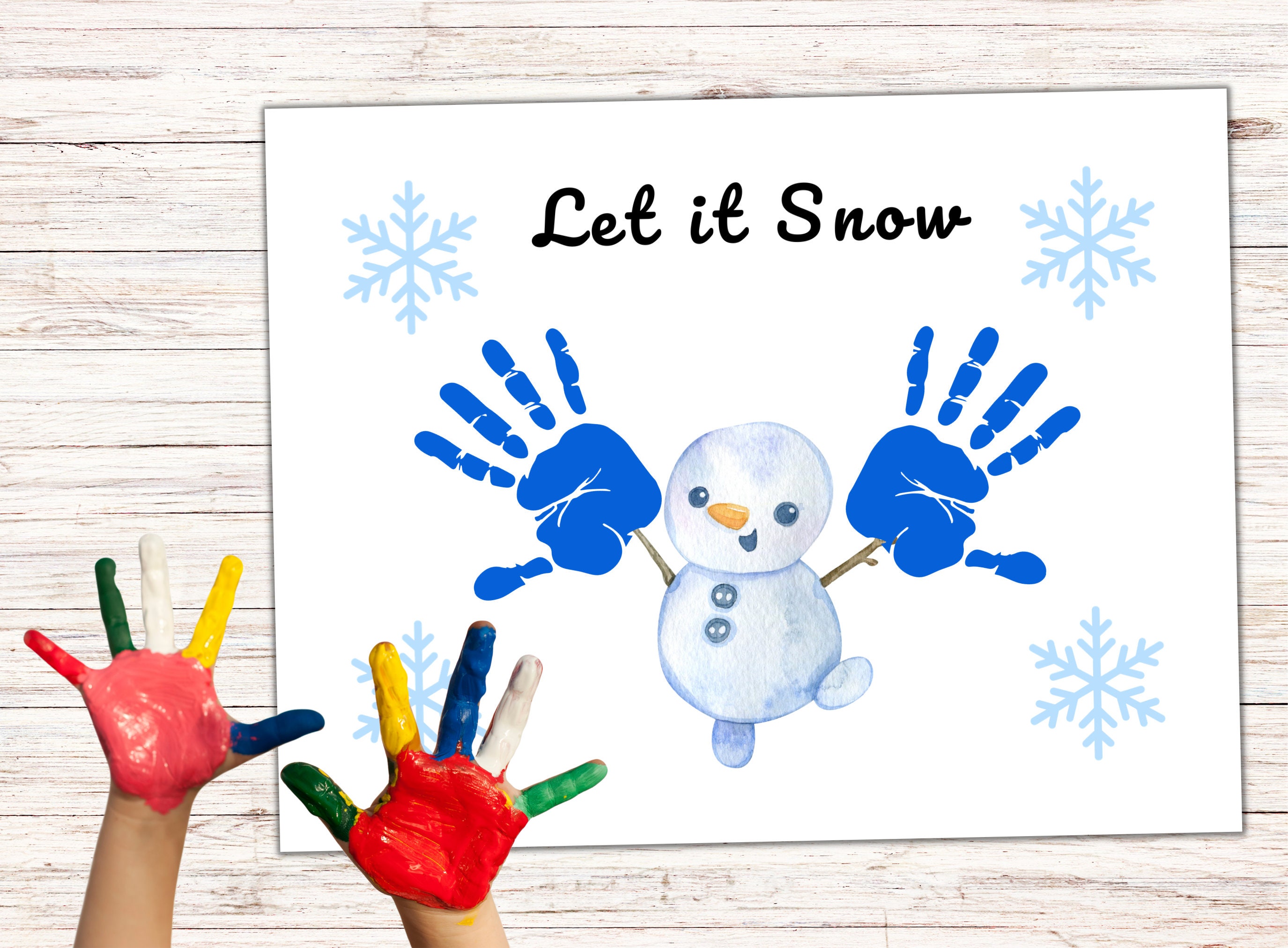 Winter Handprint Art, Winter Preschool Craft, Snowman Handprint Craft ...