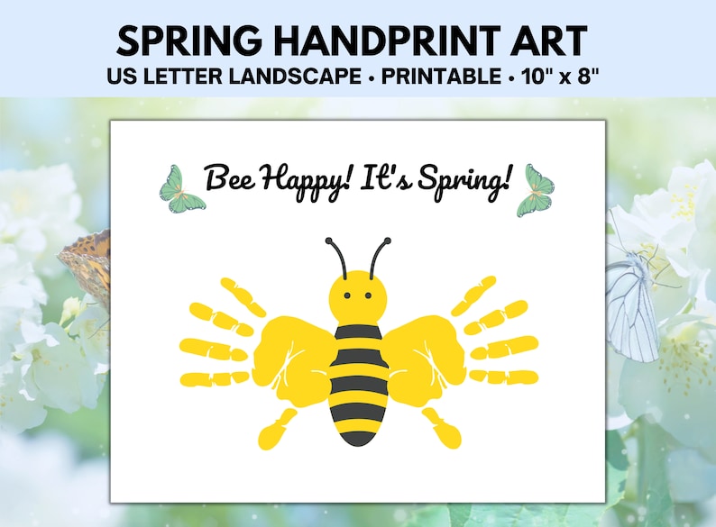 Spring Handprint Art, Fingerprint Art, Bee Handprint Craft, Toddler ...