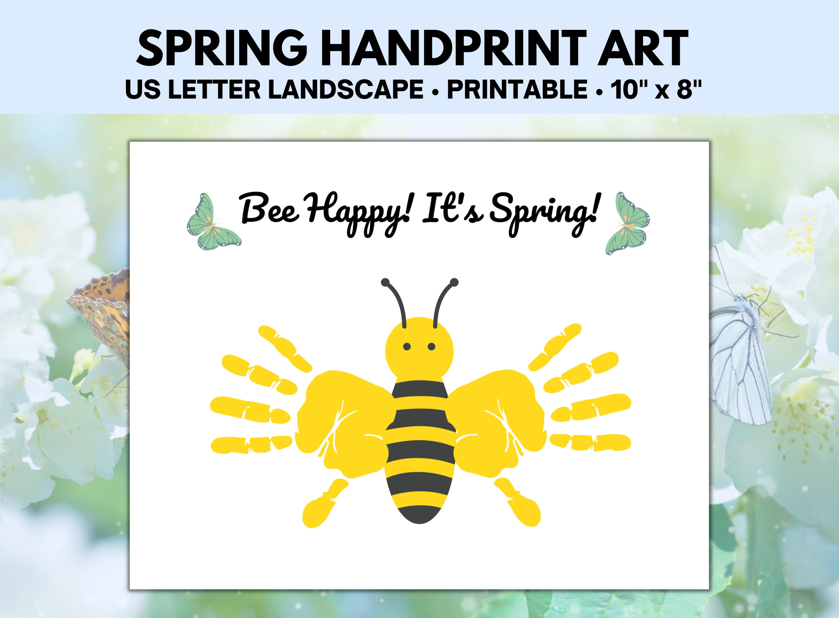 Spring Handprint Art, Fingerprint Art, Bee Handprint Craft, Toddler ...
