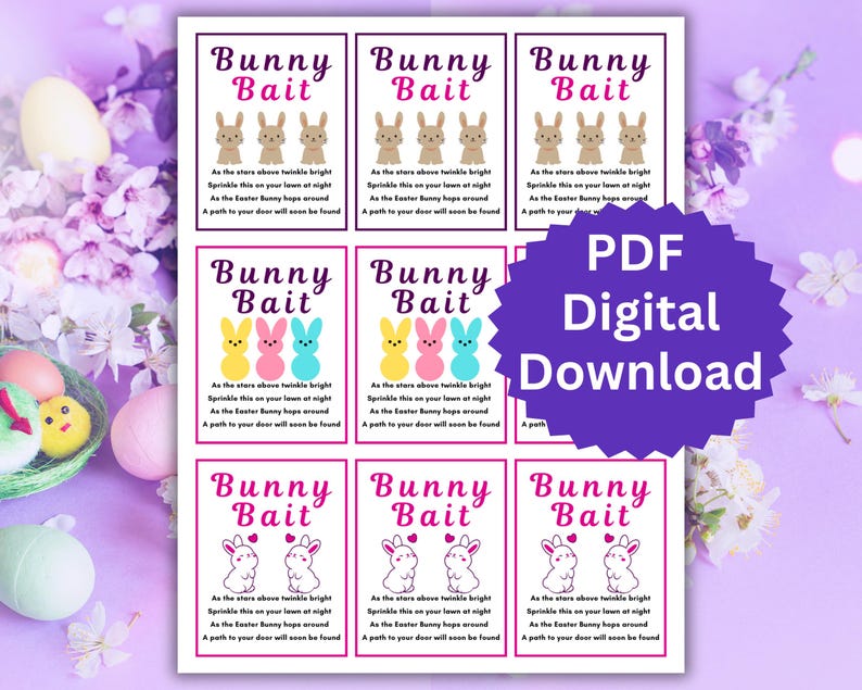 Easter Bunny Bait Tags, Easter Bunny Food, Classroom Easter Tag, Easter ...