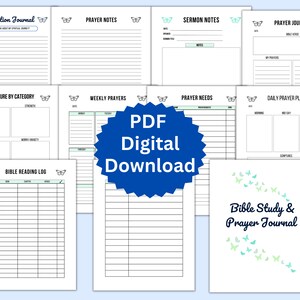 Prayer Journal Printable, Bible Study Journal and Planner, Prayer ...