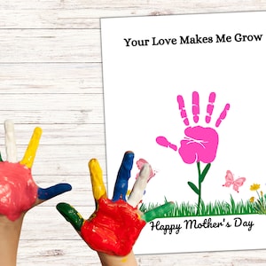 Mother's Day Handprint Printable, Fingerprint Art, Handprint Art ...