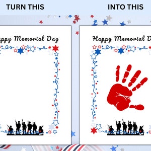 Memorial Day Handprint Art for Kids and Toddlers, Handprint Craft for ...