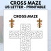 Cross Maze Printable, Lent Mazes and Games, Sunday School Games, Bible ...