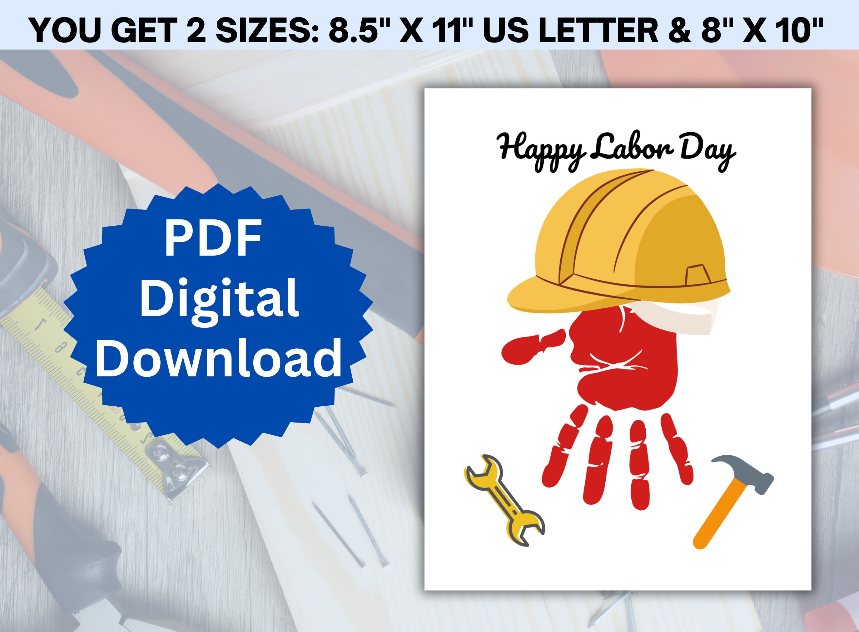 Labor Day Handprint Art for Kids and Toddlers, Handprint Craft for ...