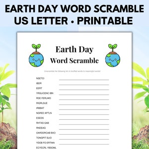 Earth Day Word Scramble Game, Earth Day Printable, Earth Day Activities ...