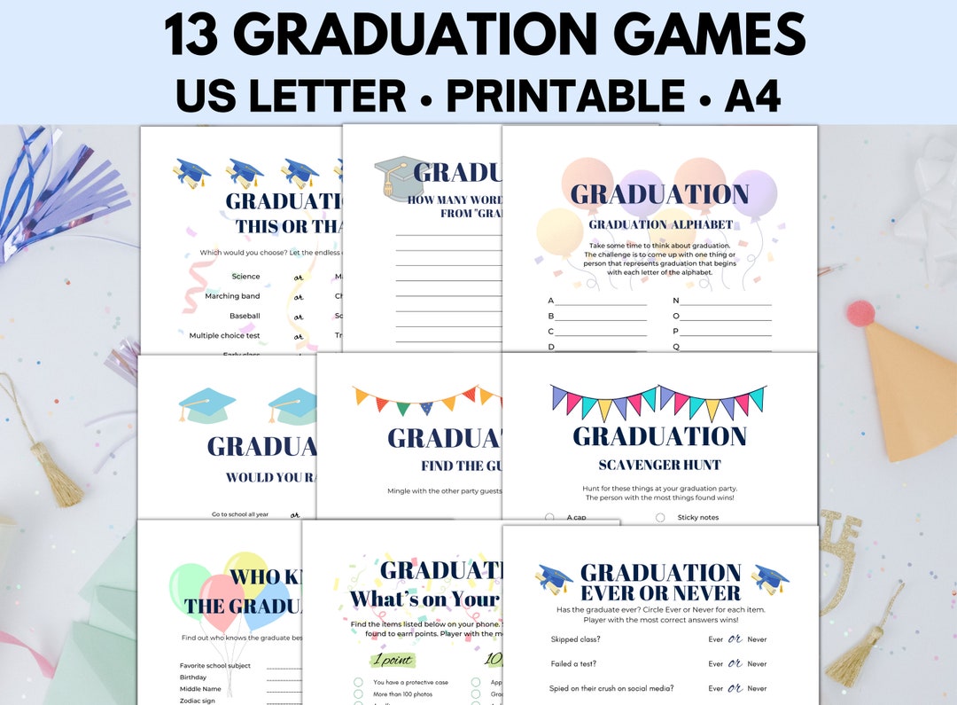Graduation Games Bundle, Graduation Party Games, Grad Games, Graduation ...